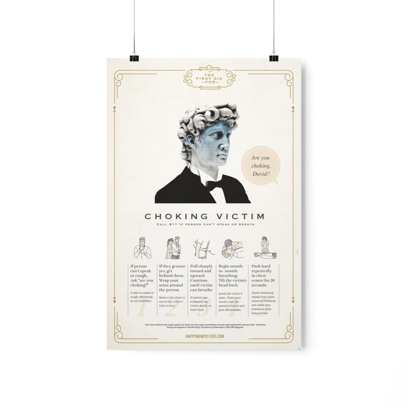 Choking Victim Poster Choking Poster CPR Sign Restaurant - Etsy