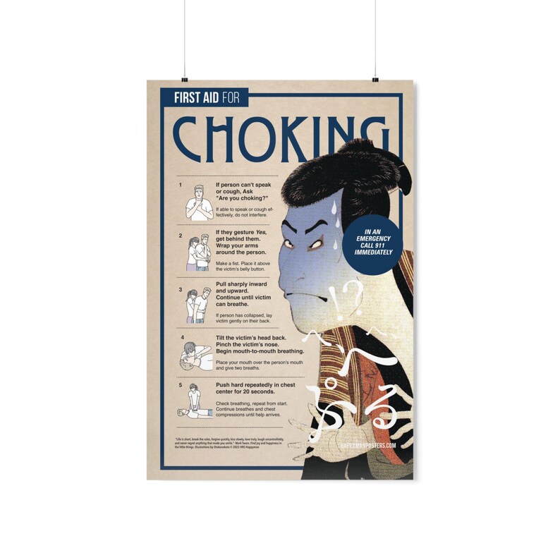 Choking Victim Poster, CPR Poster, Choking Poster, Choking Sign ...