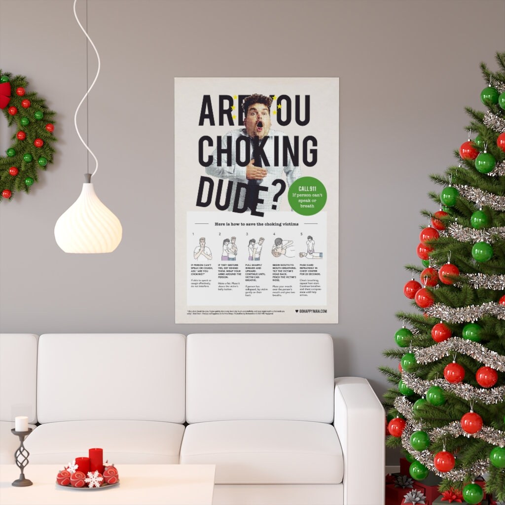 Choking Victim Poster, Modern, Choking Poster, Choking First Aid ...