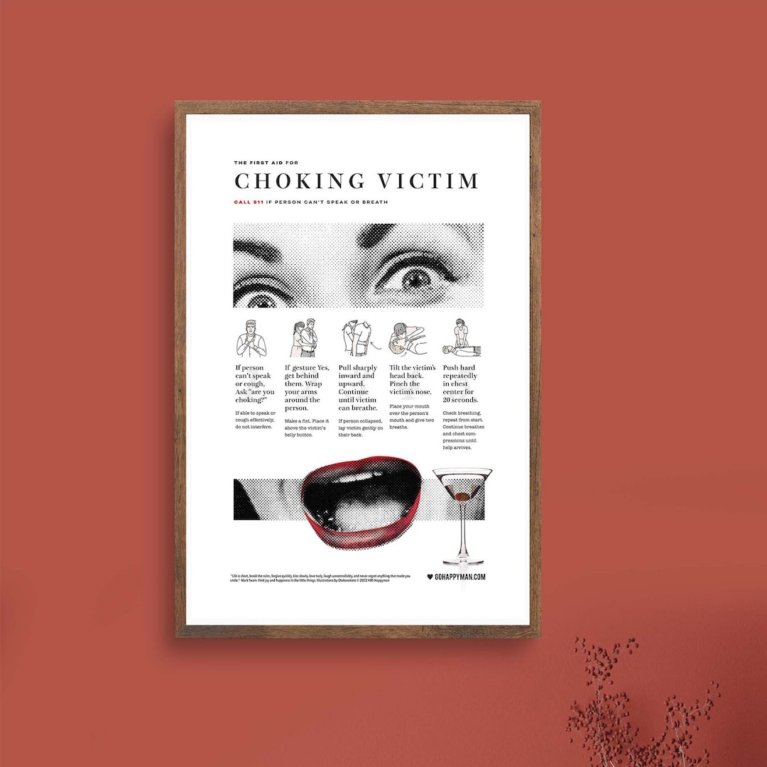 Choking Victim Poster, Modern, Choking Poster, Choking First Aid ...