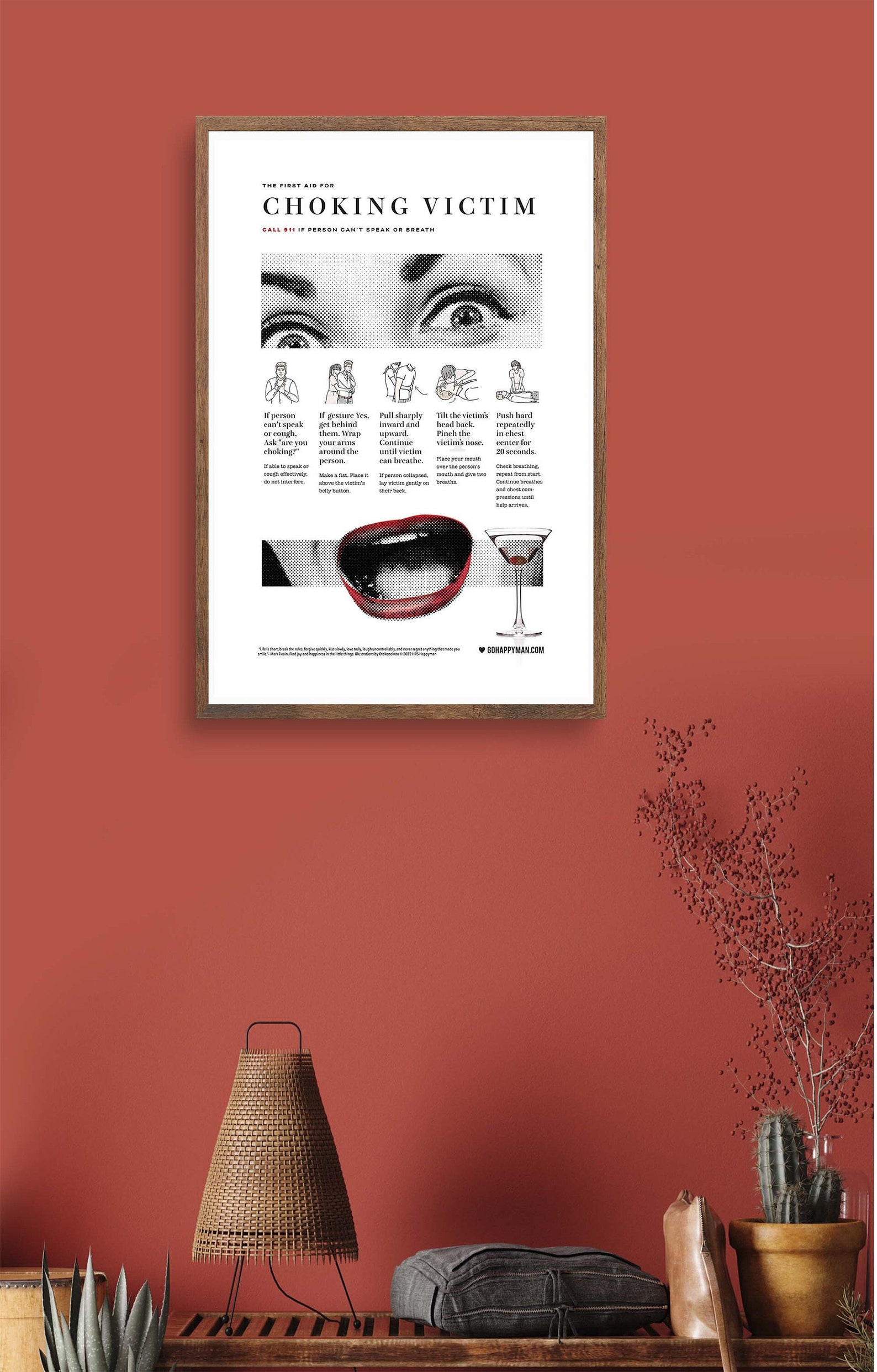 Choking Victim Poster, Modern, Choking Poster, Choking First Aid ...