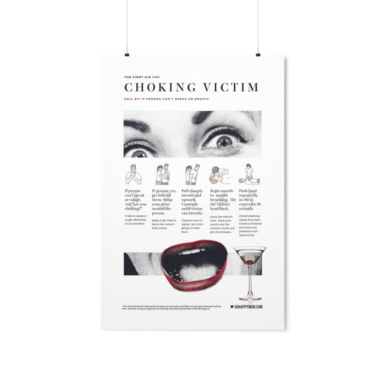 Choking Victim Poster, Modern, Choking Poster, Choking First Aid ...
