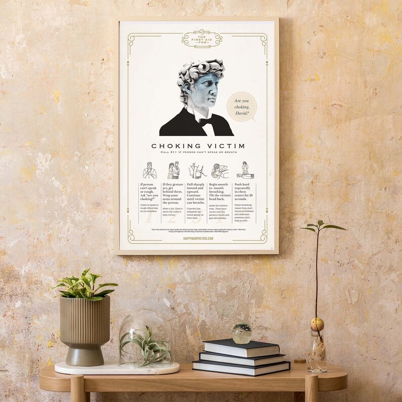 Choking Victim Poster, Choking Poster, CPR Sign, Restaurant Poster ...
