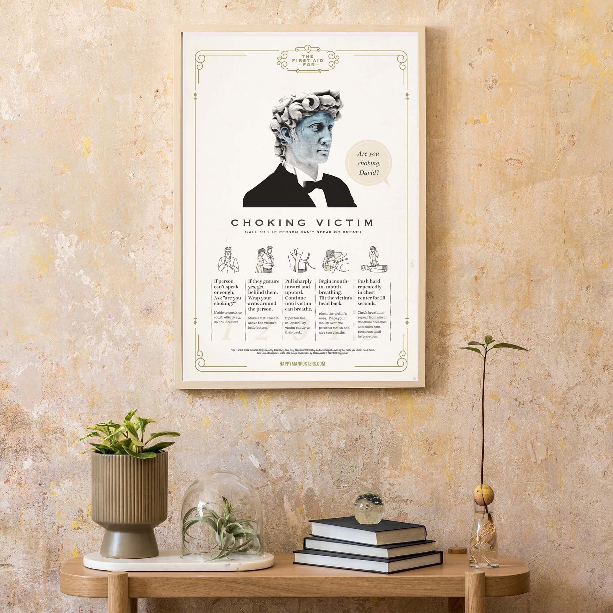 Choking Victim Poster, Choking Poster, CPR Sign, Restaurant Poster ...