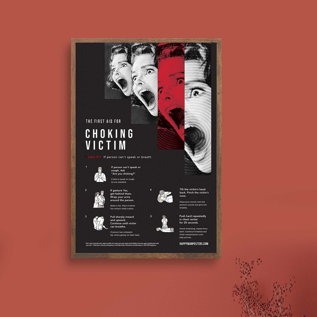 Choking Victim Poster, Modern, Choking Poster, Choking First Aid ...