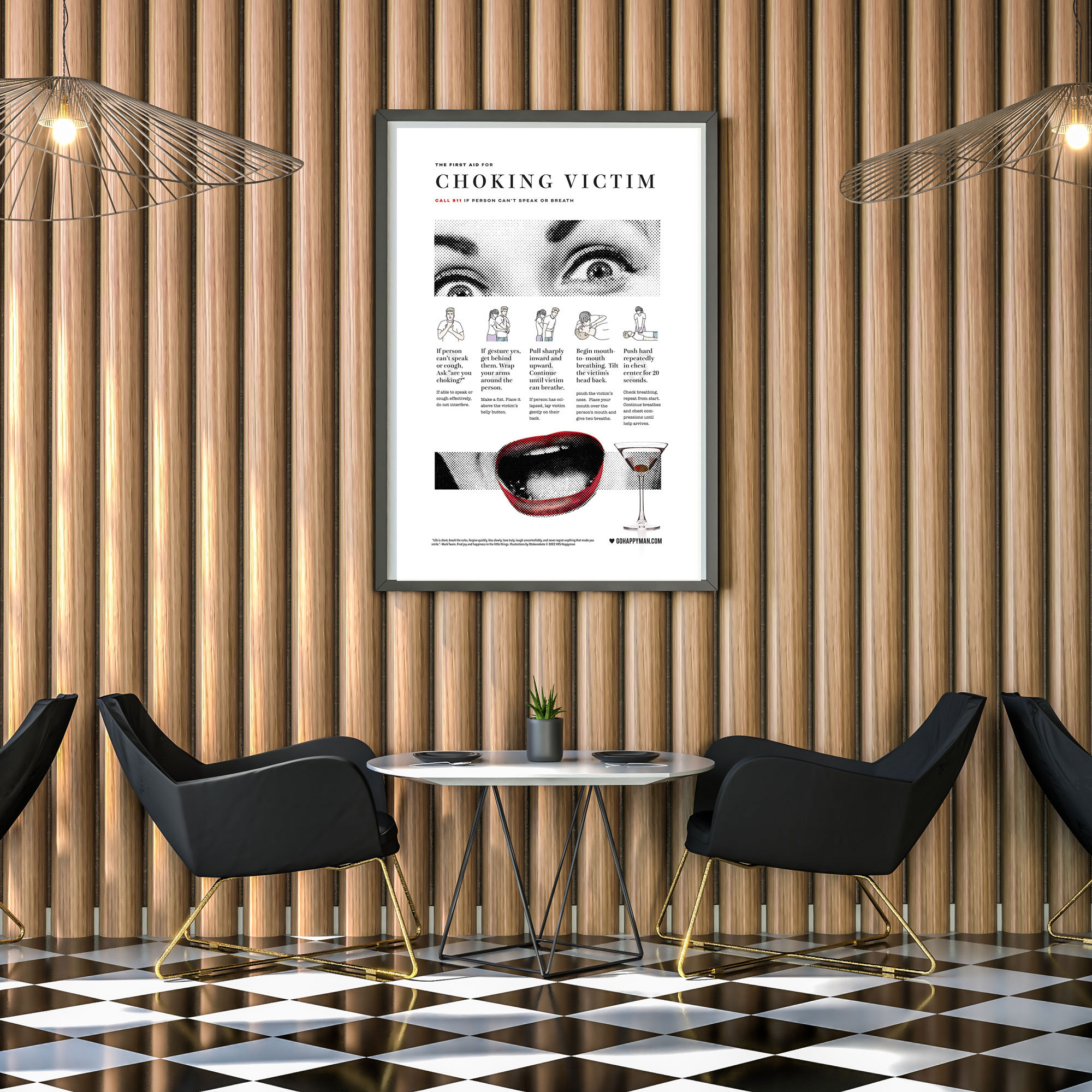 Choking Victim Poster, Modern, Choking Poster, Choking First Aid ...