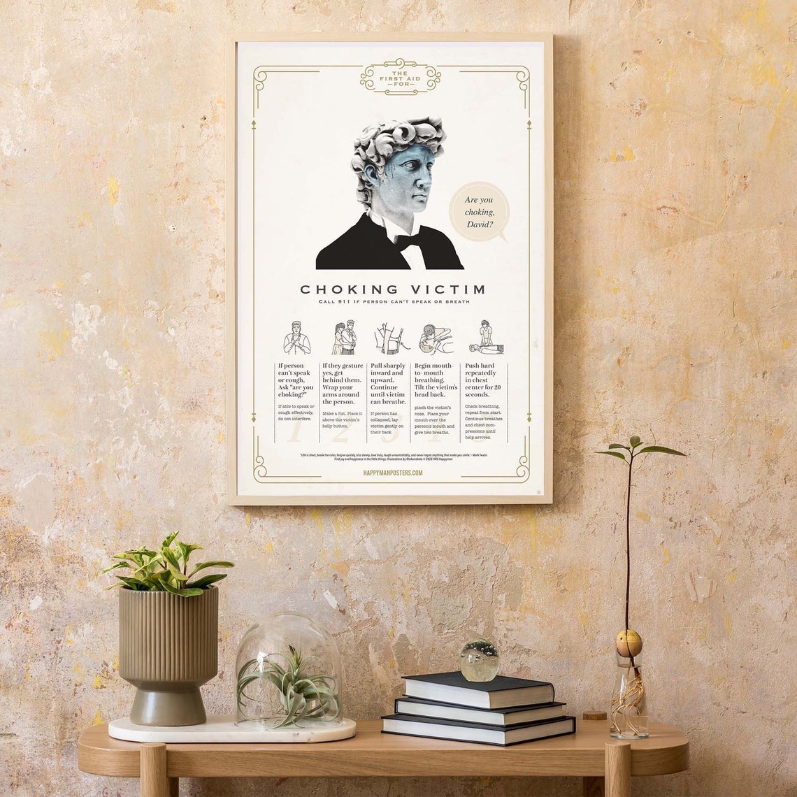 Choking Victim Poster, Choking Poster, CPR Sign, Restaurant Poster ...
