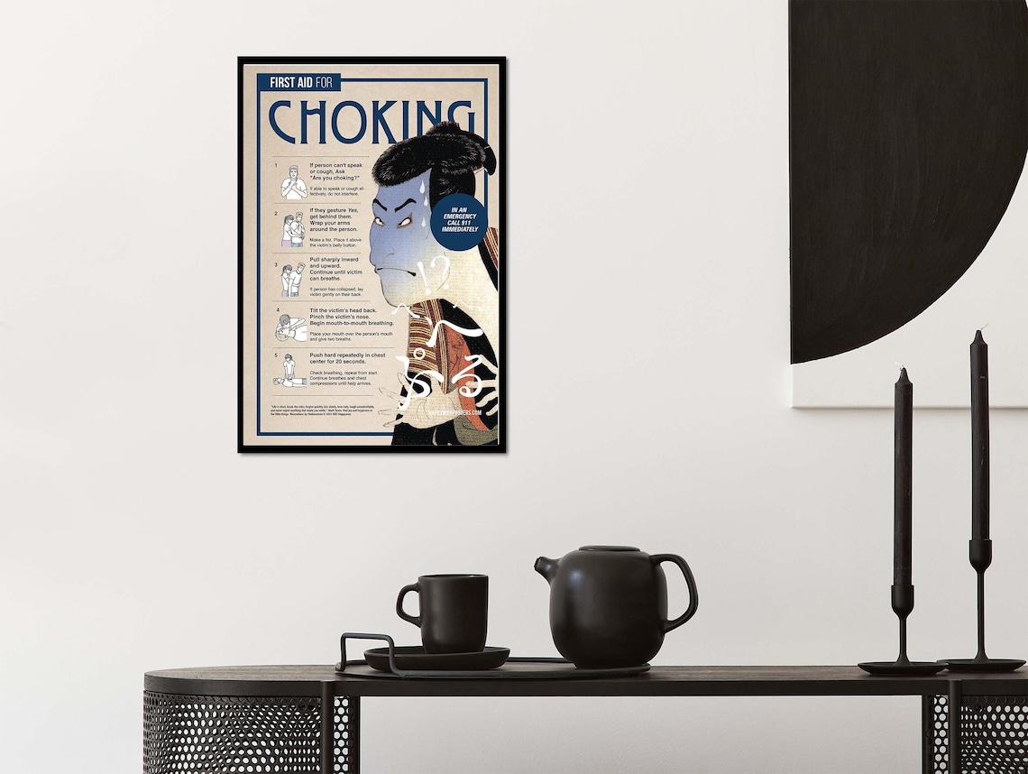 Choking Victim Poster, CPR Poster, Choking Poster, Choking Sign ...
