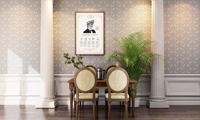 Choking Victim Poster, Choking Poster, CPR Sign, Restaurant Poster ...
