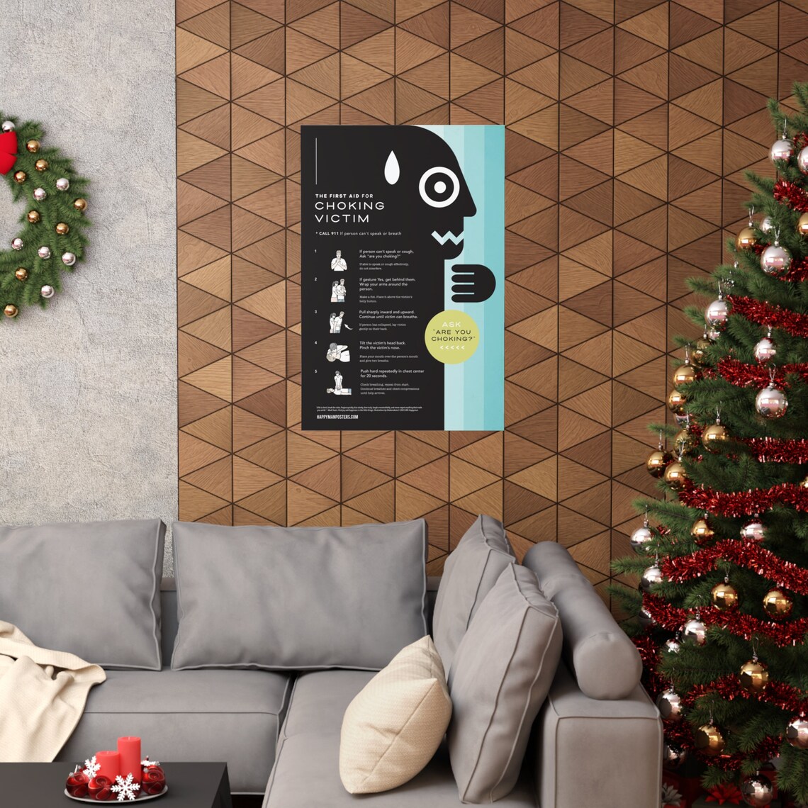 Choking Victim Poster, Modern, Choking Poster, Choking First Aid ...