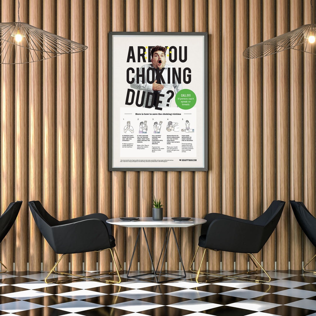 Choking Victim Poster, Modern, Choking Poster, Choking First Aid ...