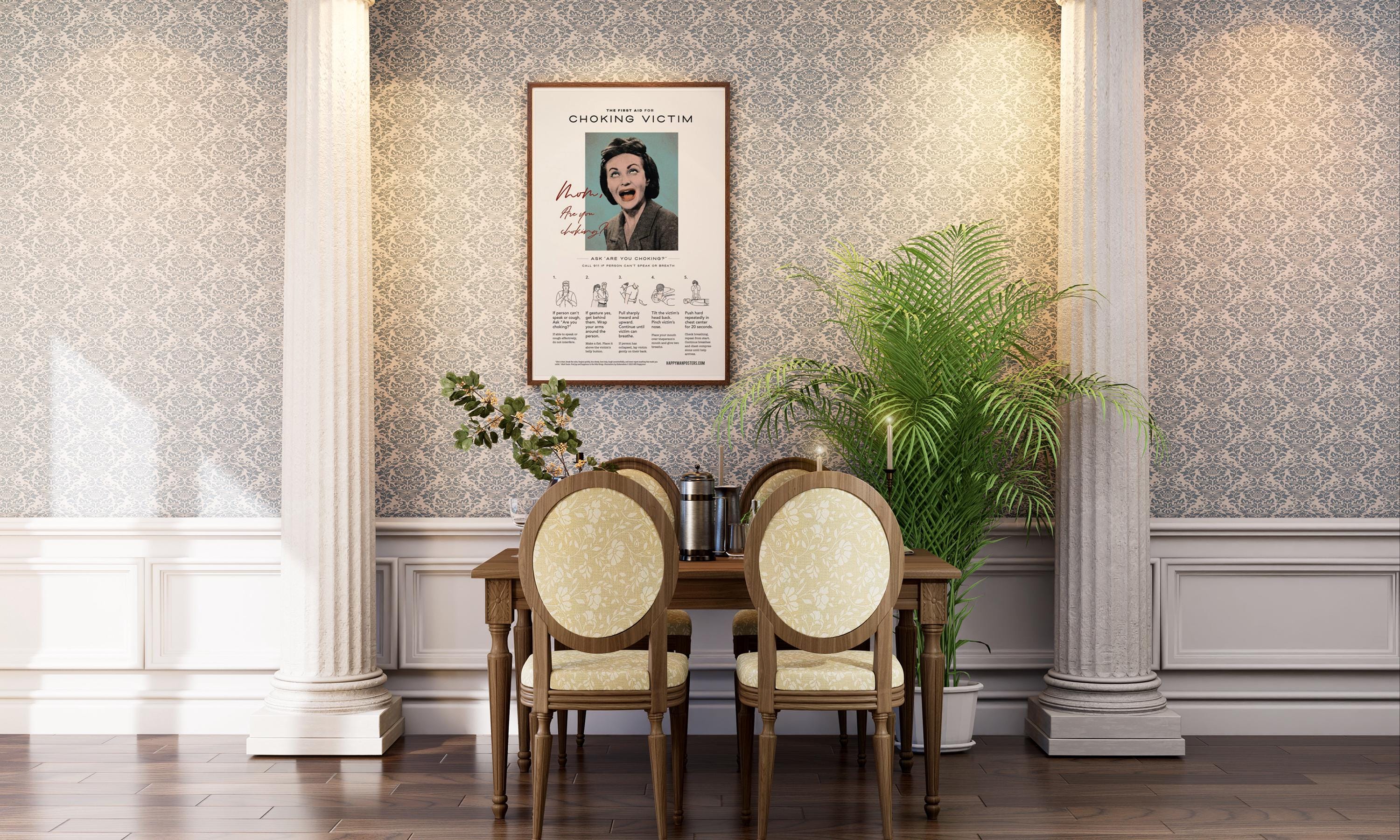 Funny Choking Victim First Aid Poster - Restaurant Cafe Decor - Etsy