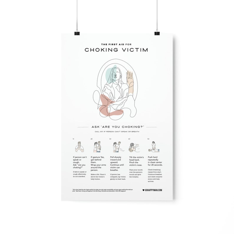 Choking Victim Poster, Modern, Choking Poster, Choking First Aid ...
