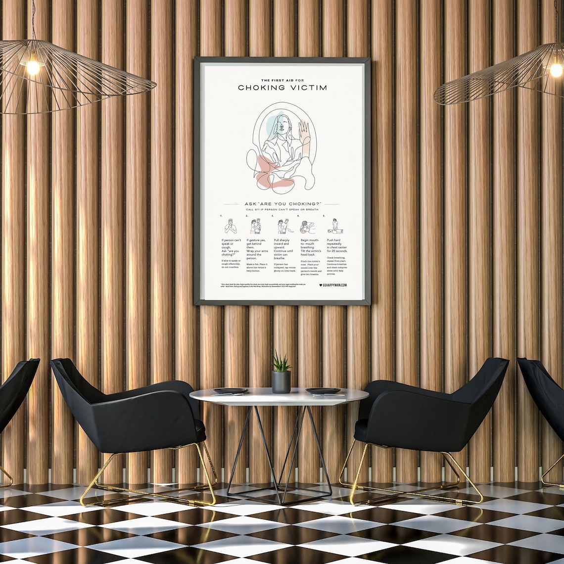 Choking Victim Poster, Modern, Choking Poster, Choking First Aid ...