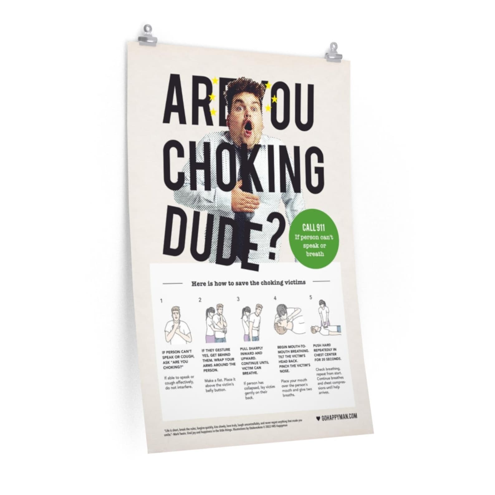Choking Victim Poster, Modern, Choking Poster, Choking First Aid ...