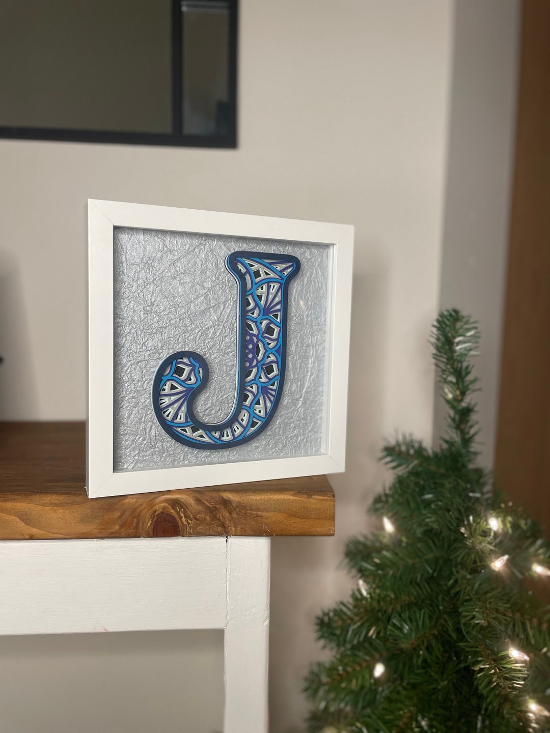 Layered Letter in Shadow Box - Etsy