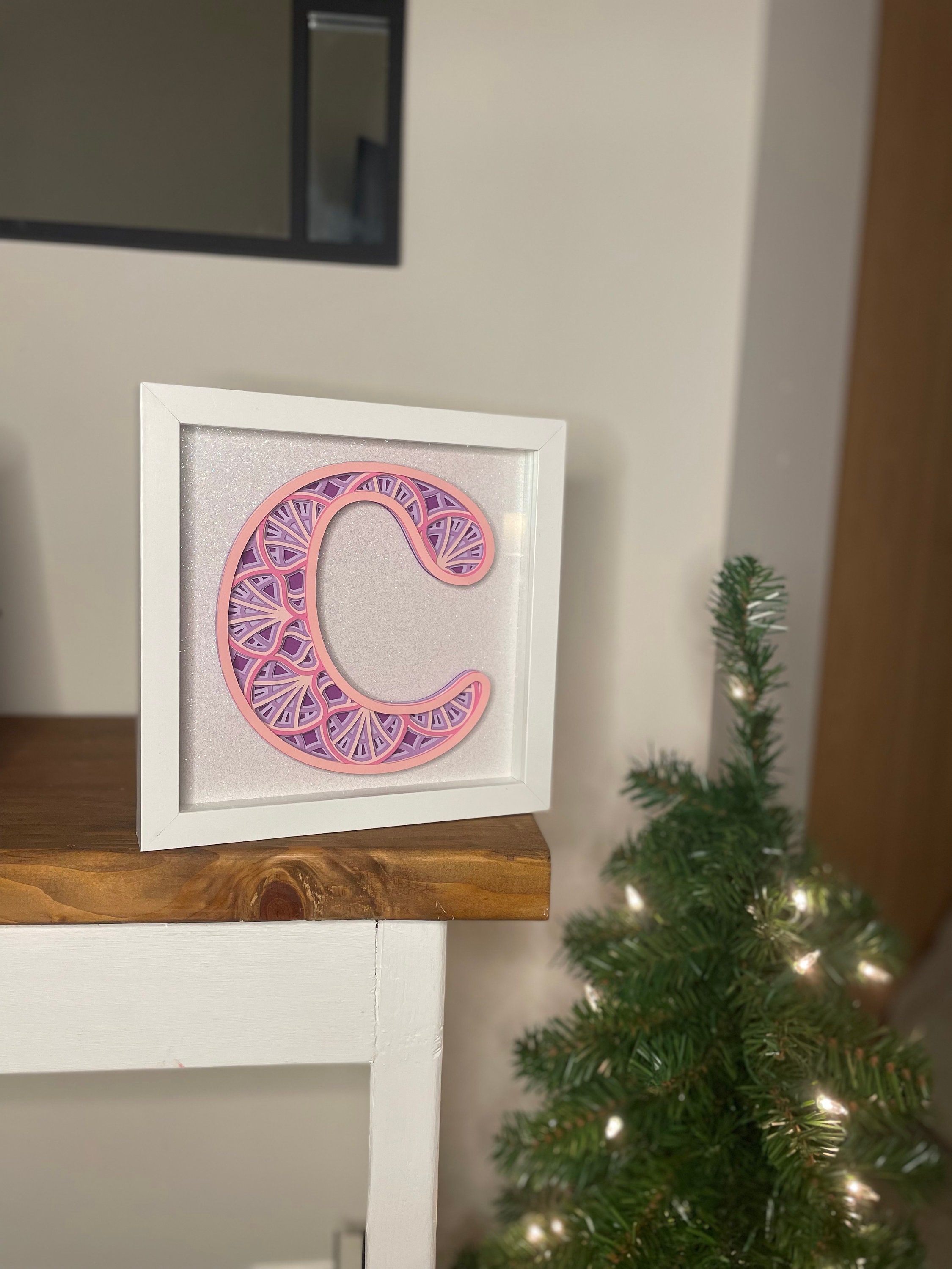 Layered Letter in Shadow Box - Etsy