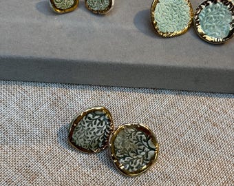 Drop Stud Earrings *MADE TO ORDER* Porcelain Ceramic Stud Earrings ...