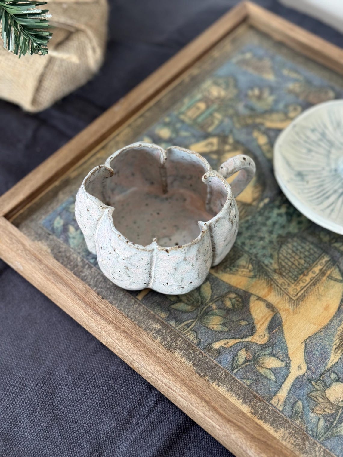 Ceramic Petal and Lotus Cup Pottery Earthy Mug Rustic Minimalist Large Espresso Cup Aesthetic ...