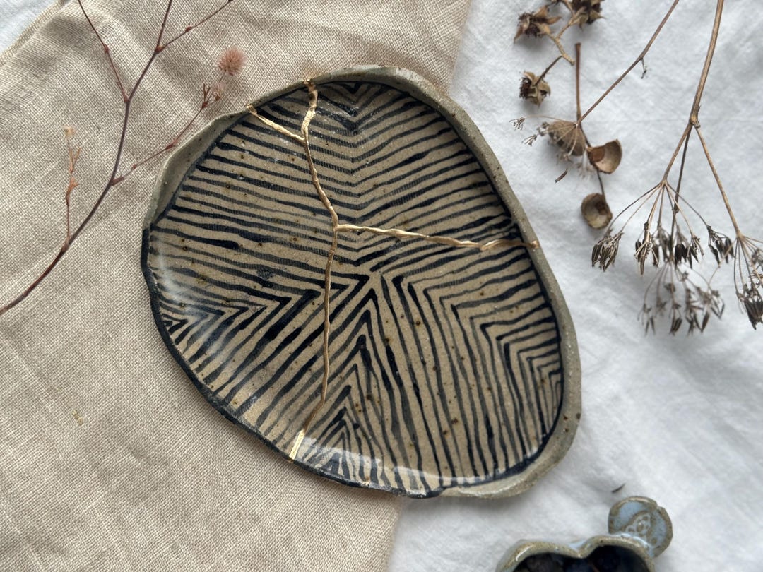 Kintsugi Rustic Dish - Etsy
