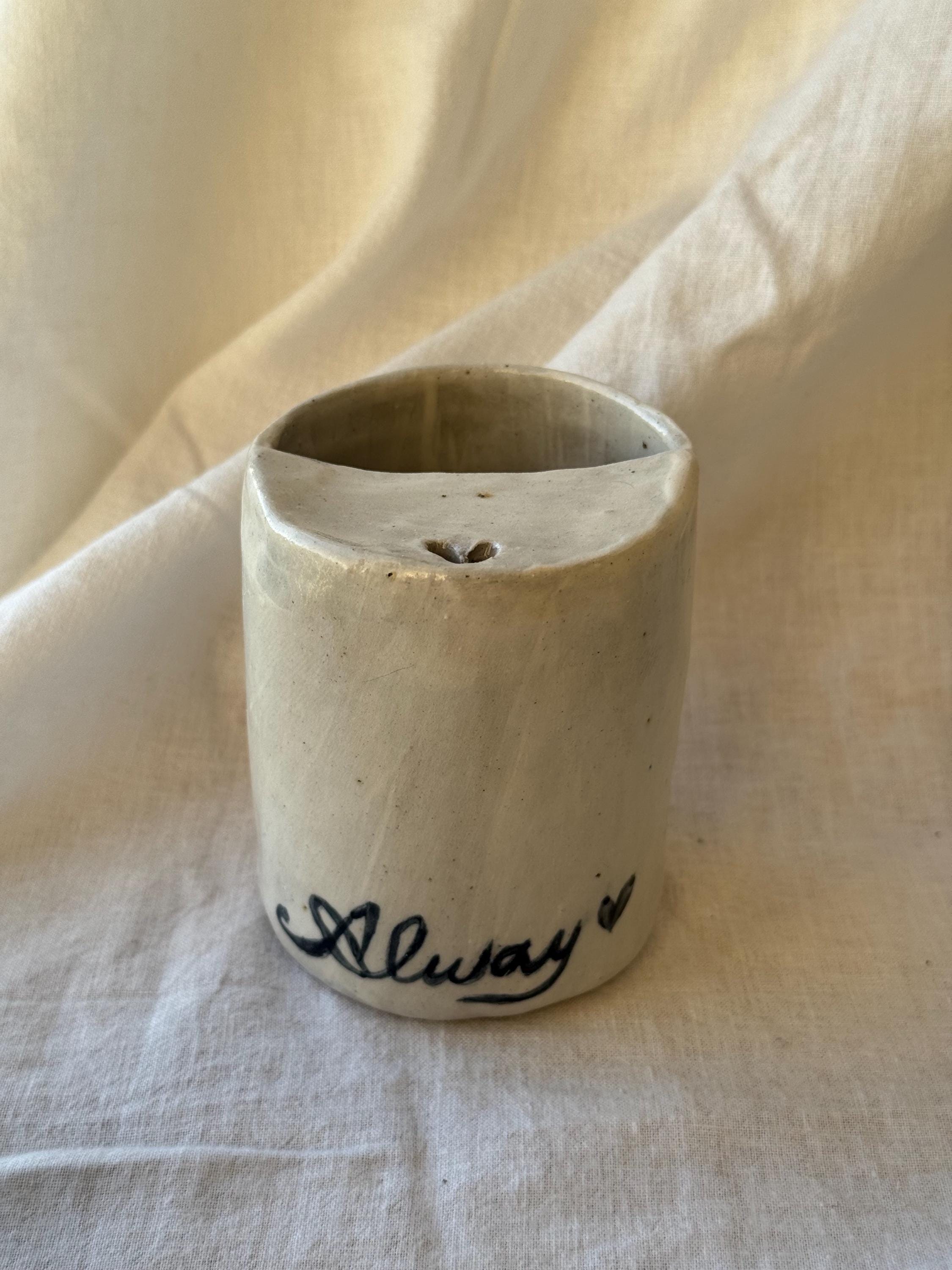Handmade Ceramic Coffee-tea Travel Mug With Sipping Lid Always - Etsy
