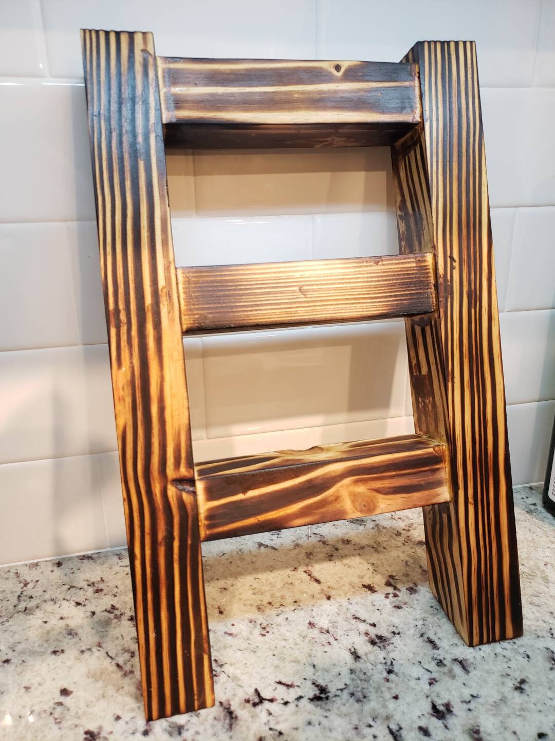 Wooden Mini Farmhouse Hand Towel Ladder, Tiered Tray Ladder, Mini ...