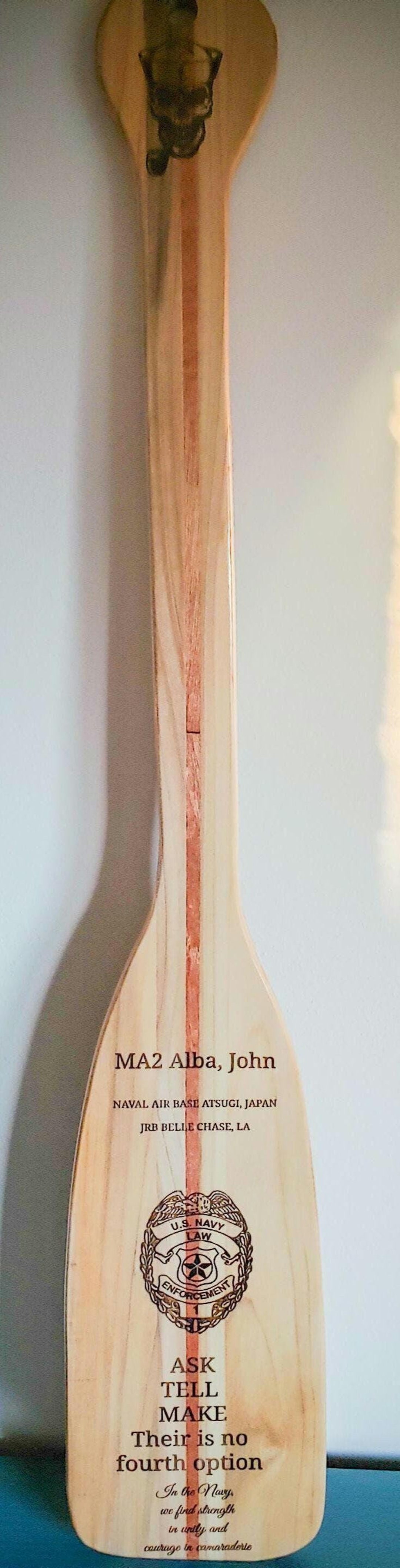 Custom Inlayed Hardwood Military Paddle Personalized Award Paddle ...