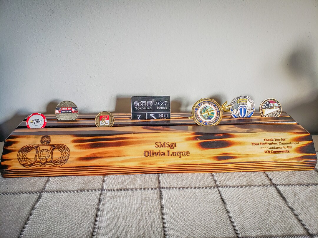Personalized Military Challenge Coin Display Retirement Coin Holder ...