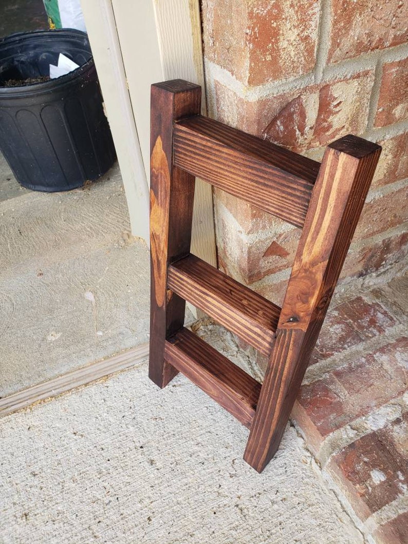 Wooden Mini Farmhouse Hand Towel Ladder, Tiered Tray Ladder, Mini ...