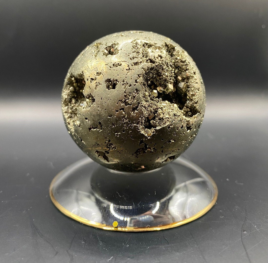 Stunning Pyrite Crystal Sphere With Stand - Etsy