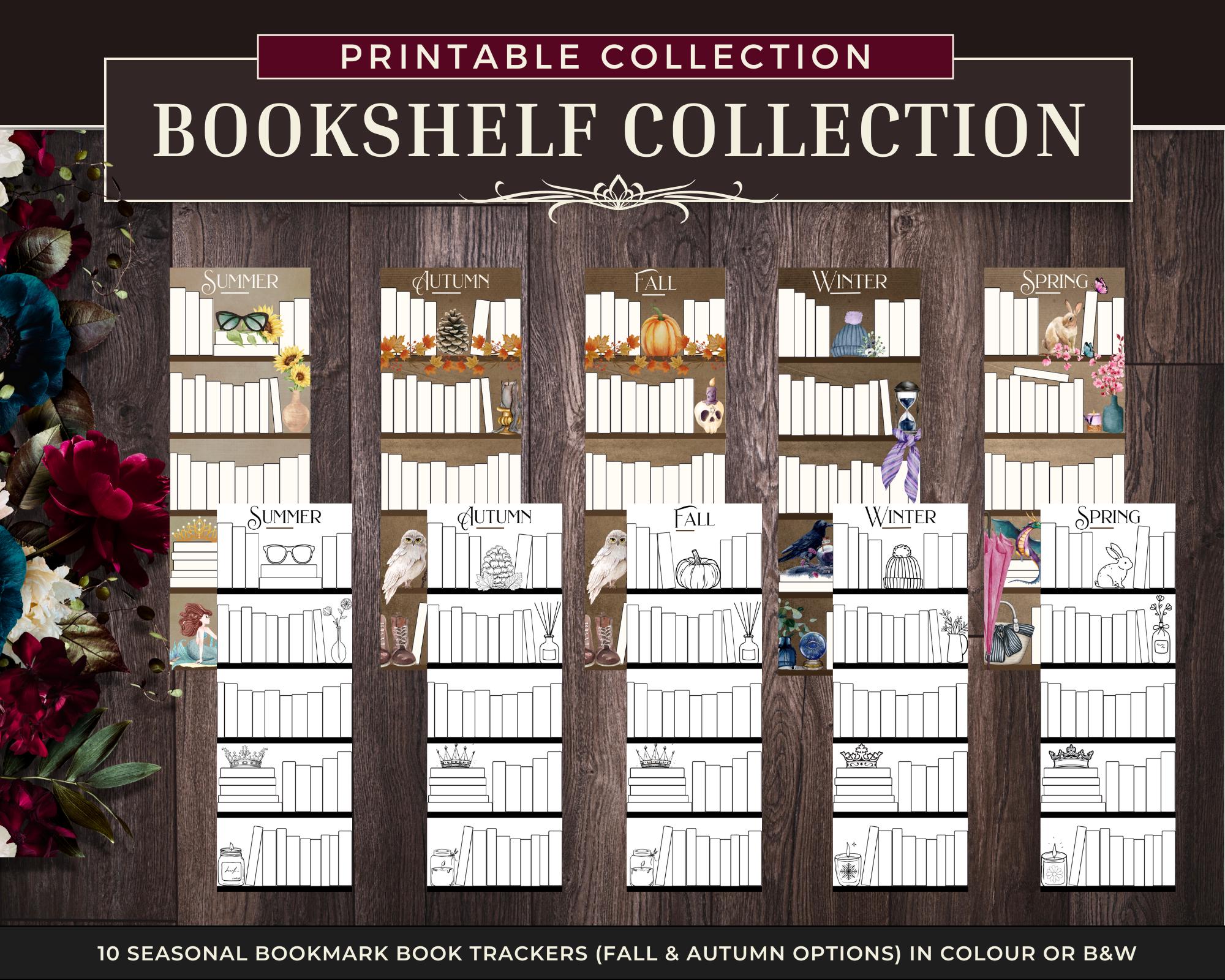 Printable Bookshelf Reading Tracker & Printable Bookmarks - Etsy