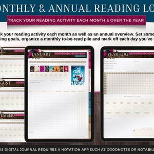 Digital Reading Journal | Digital Reading Planner | Reading Log ...