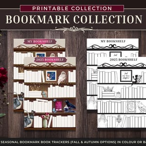 Printable Bookshelf Reading Tracker & Printable Bookmarks - Etsy