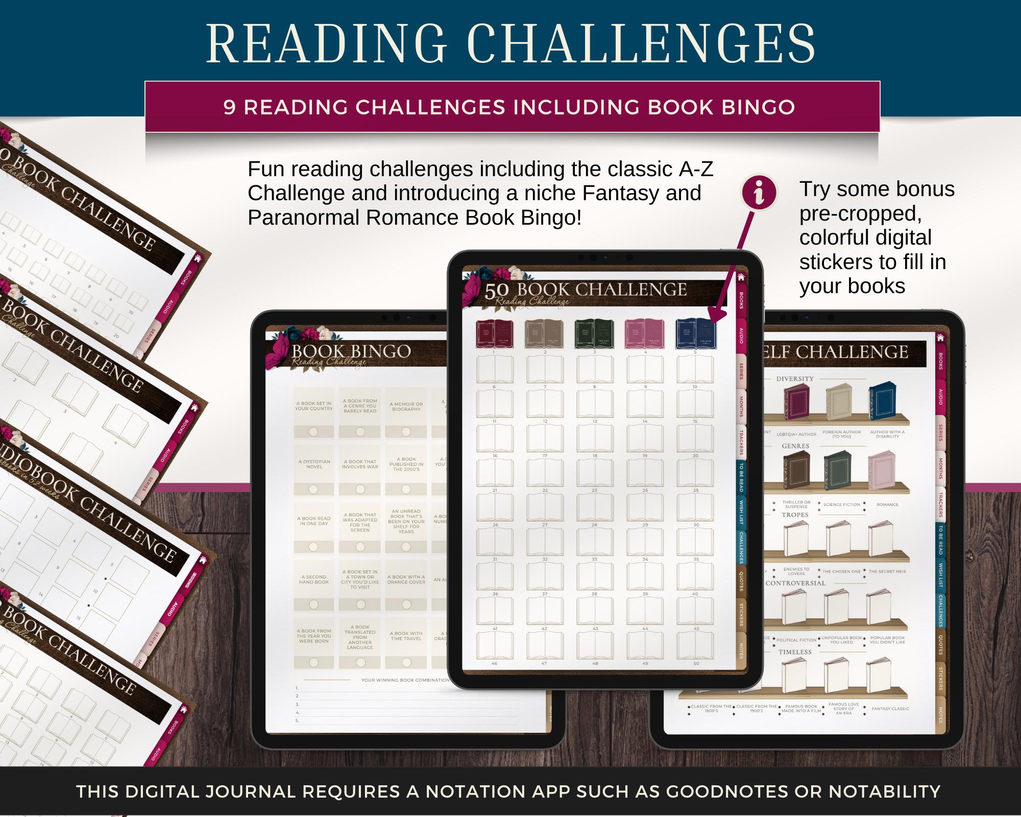 Digital Reading Journal | Digital Reading Planner | Reading Log ...