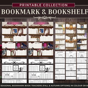 Printable Bookshelf Reading Tracker & Printable Bookmarks - Etsy