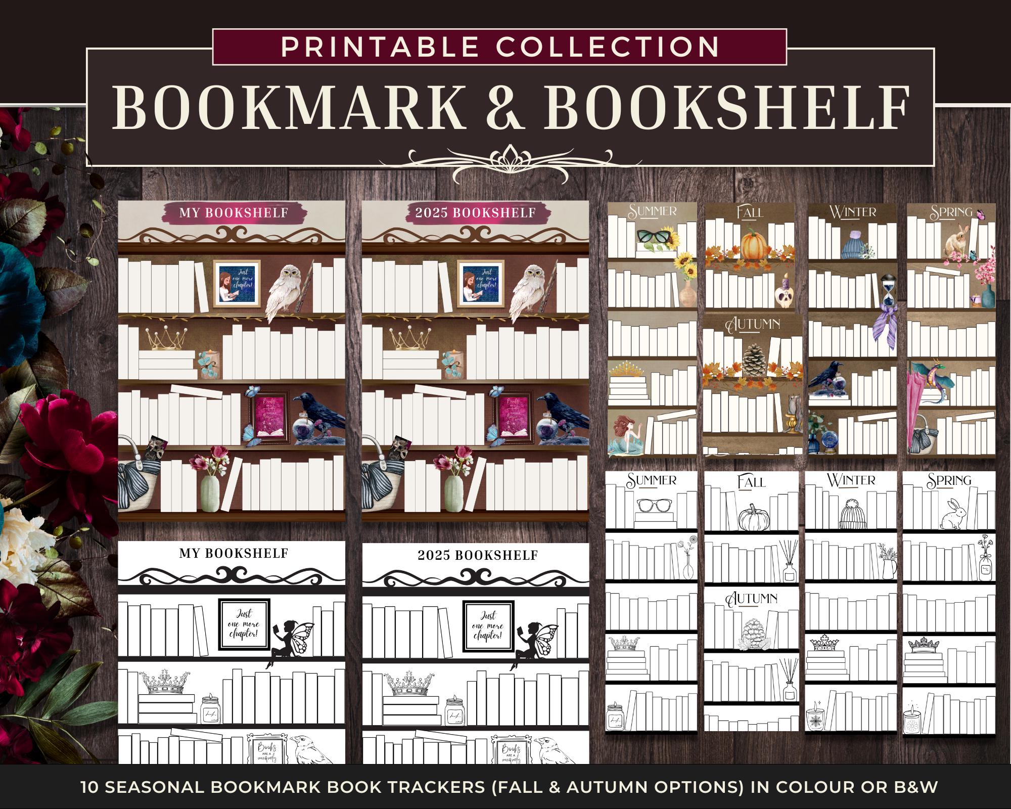 Printable Bookshelf Reading Tracker & Printable Bookmarks - Etsy