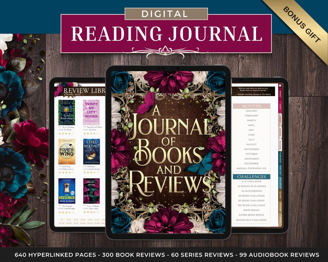 Digital Reading Journal | Digital Reading Planner | Reading Log ...