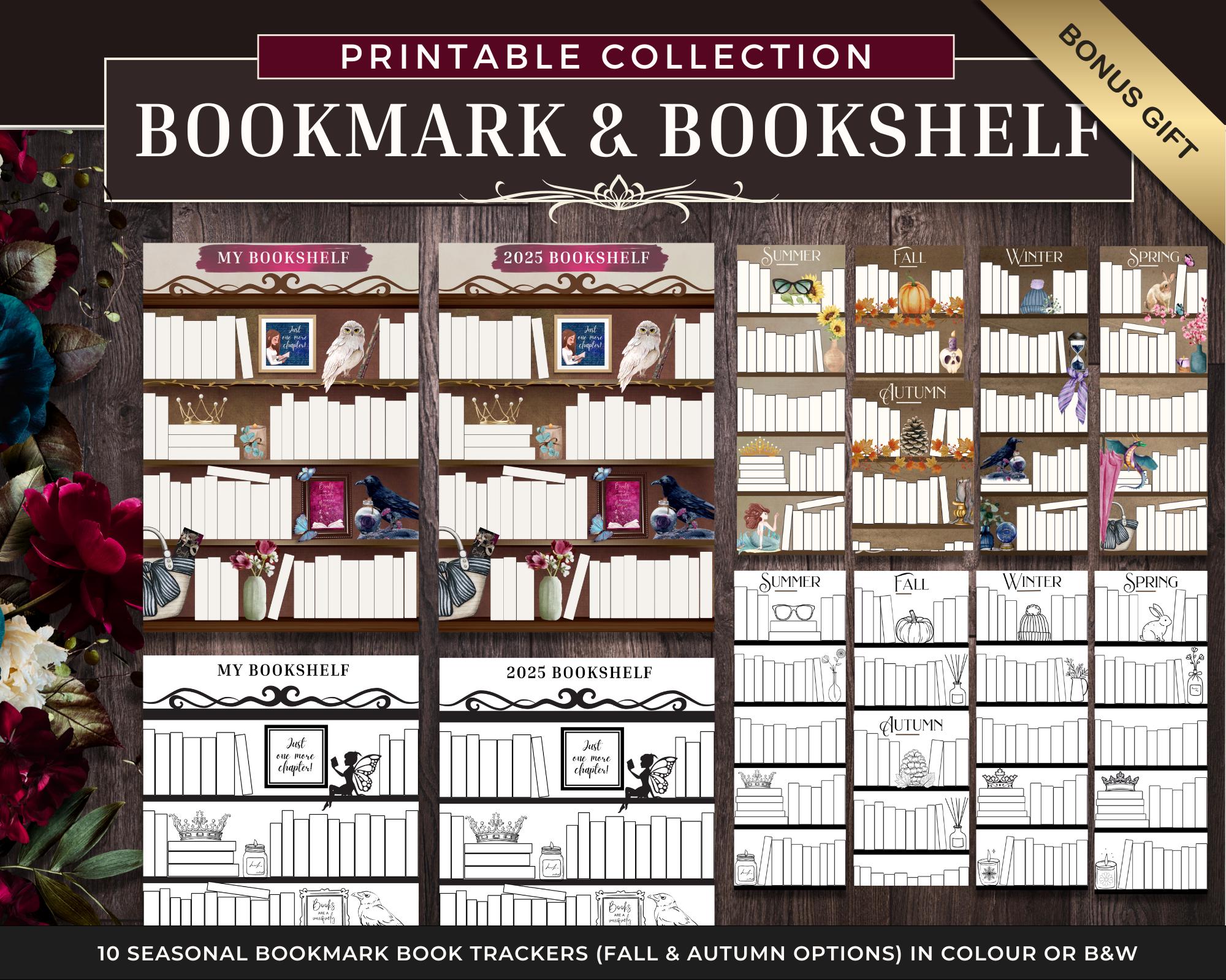 Printable Bookshelf Reading Tracker & Printable Bookmarks - Etsy