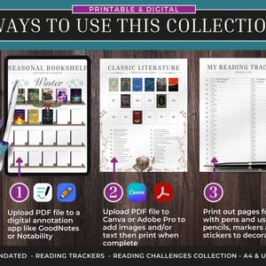 Printable Reading Tracker, Reading Logbook, Digital Reading Tracker ...