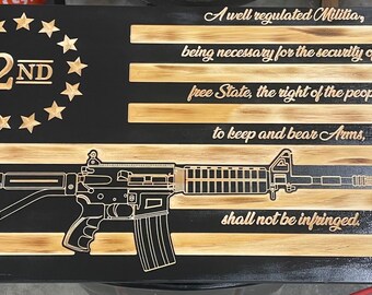2nd Amendment American Flag Wood and Metal - Etsy