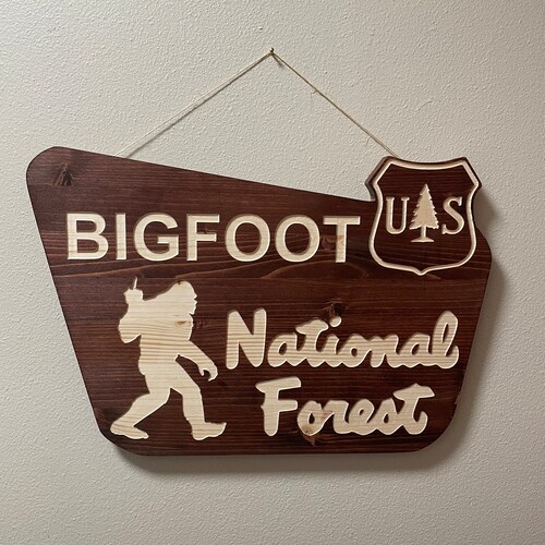 Bigfoot National Forest Sign Sasquatch Carved Wood Sign - Etsy