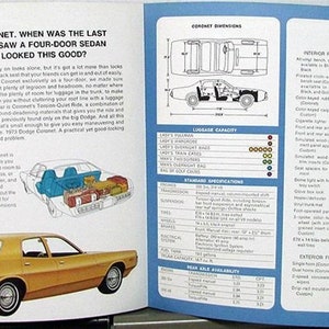 1973 Dodge Coronet Color Sales Folder Original Specs Equip Exterior ...