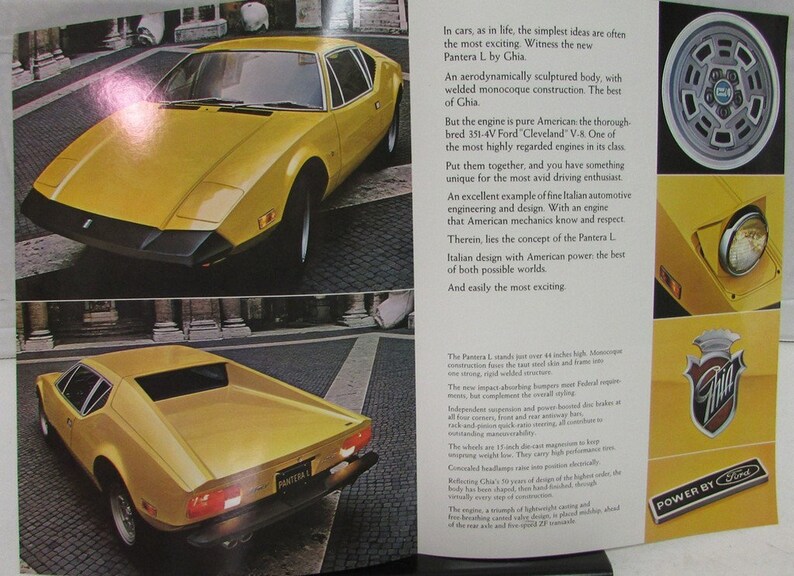 1973 Ford Lincoln Mercury Dealer Revised Sales Brochure Pantera L Ghia ...