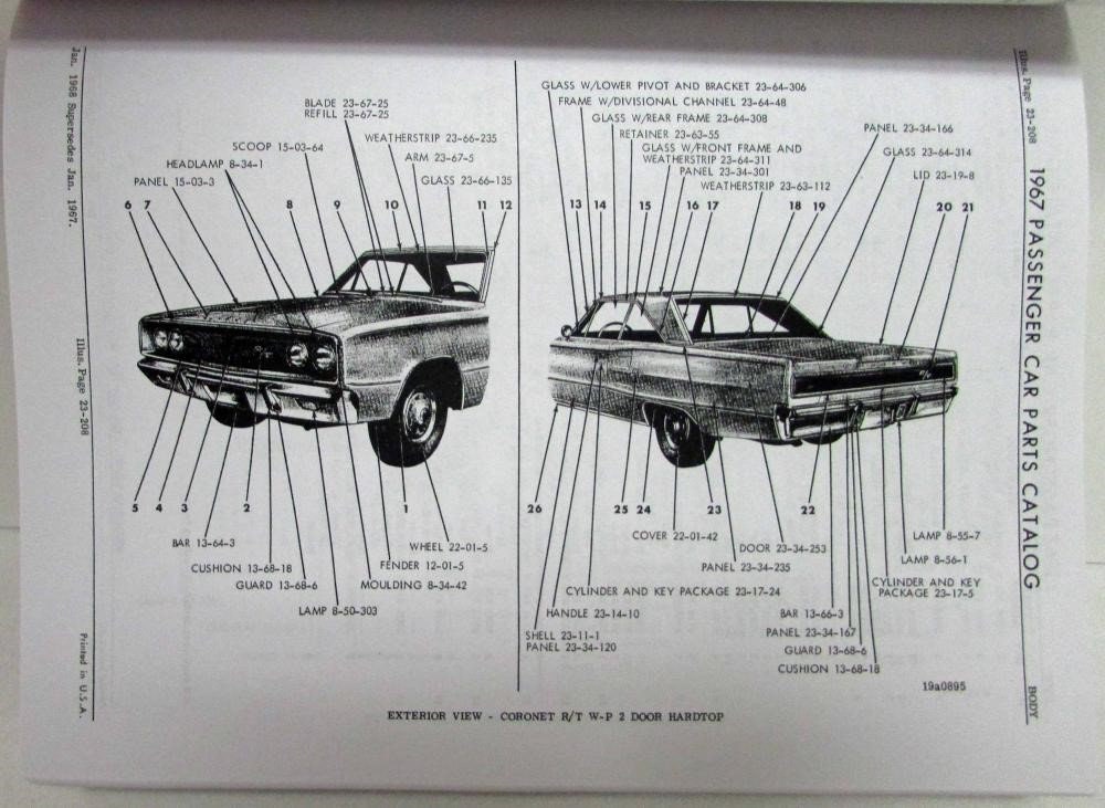 1967 Mopar Car Parts Book Plymouth Dodge Dart Barracuda - Etsy