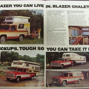 1977 Chevy RV Camper Motor Home Van Pickup Blazer Suburban Truck Sales ...