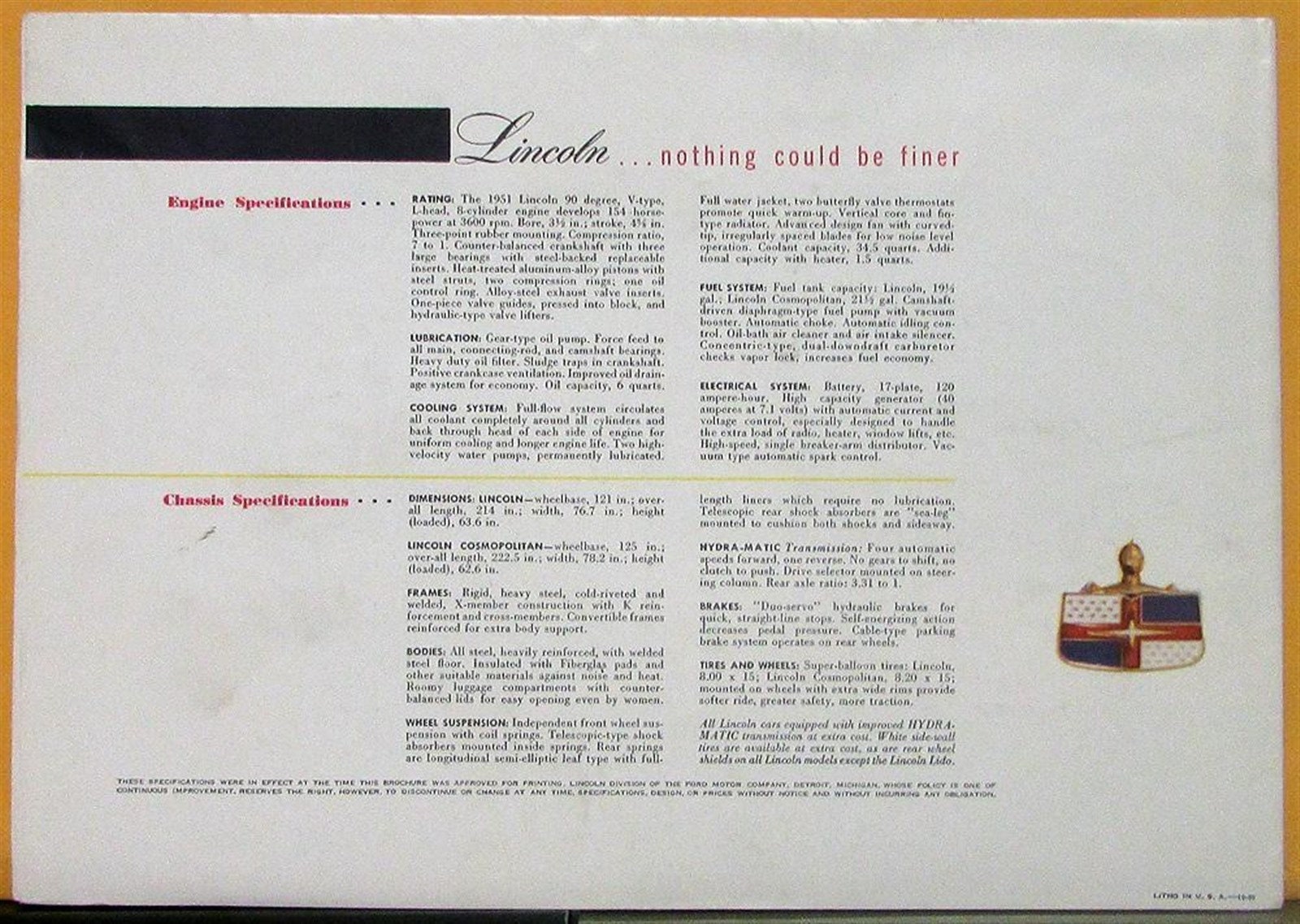 1951 Lincoln Lido Cosmo Capri Color Sales Folder Oversized - Etsy