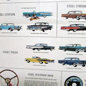 1958 Edsel Citation Corsair Pacer Ranger Wagons Sales Folder Original ...