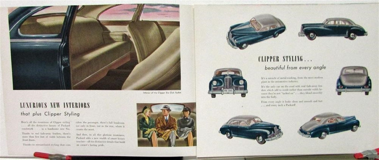 1946 Packard Clipper Six Color Sales Brochure Folder Original - Etsy