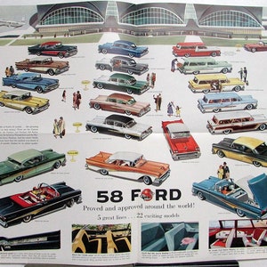 1958 Ford Fairlane Custom Station Wagon Sales Folder Rev Sept 57 - Etsy