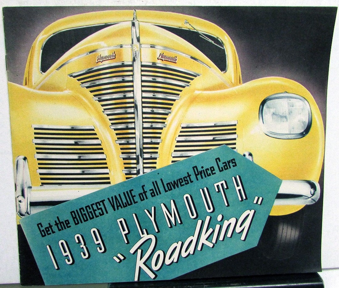 1939 Plymouth Dealer Color Sales Brochure Roadking Models Features ...